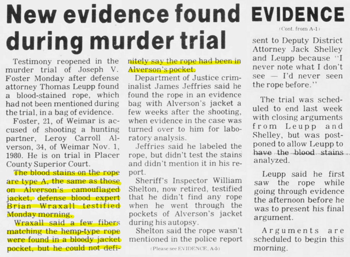 Auburn Journal: Brian Wraxall testifies about bloodstains on a rope ...