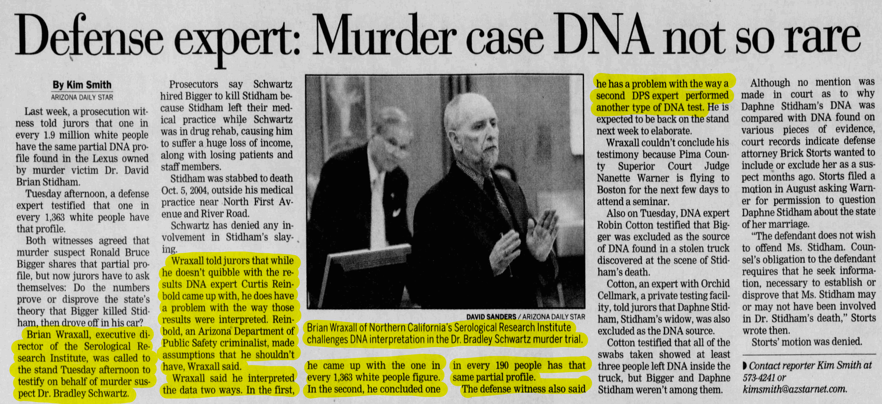 Arizona Daily Star: Brian Wraxall disagrees with other expert witnesses ...